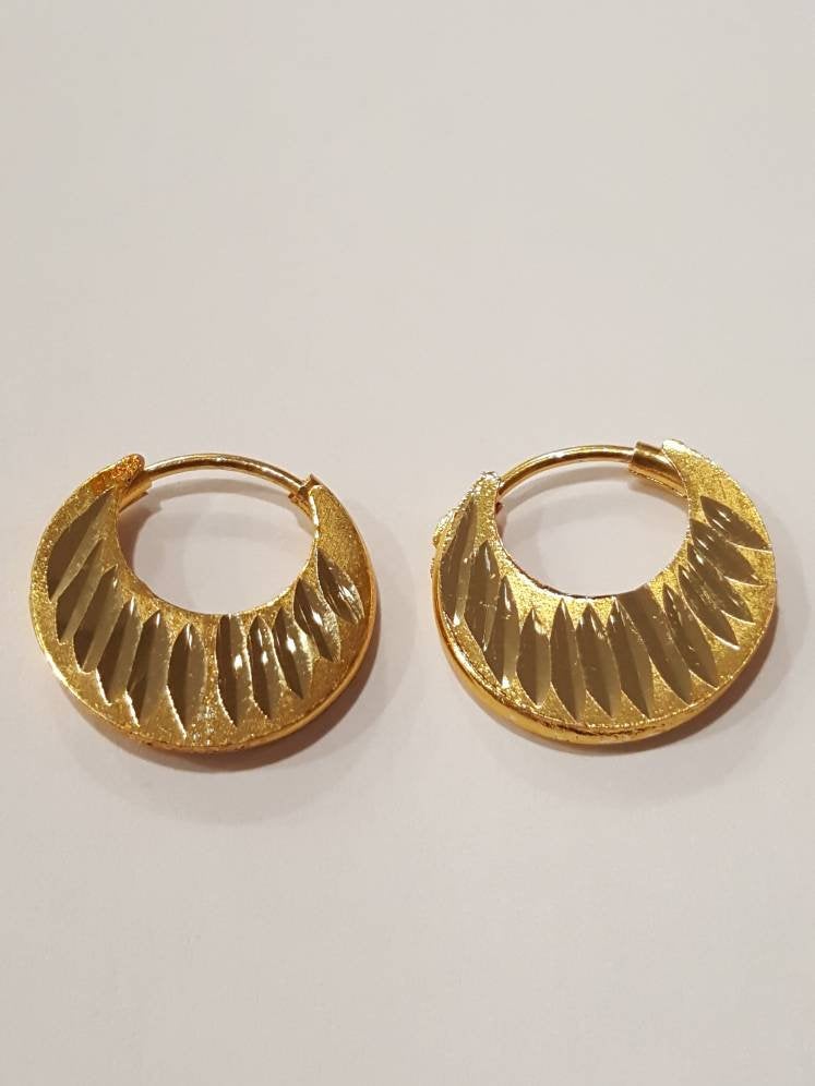 Punjabi Nattiyan Gold Murki Murkiya Earrings Hoops Pair – HandTstudio